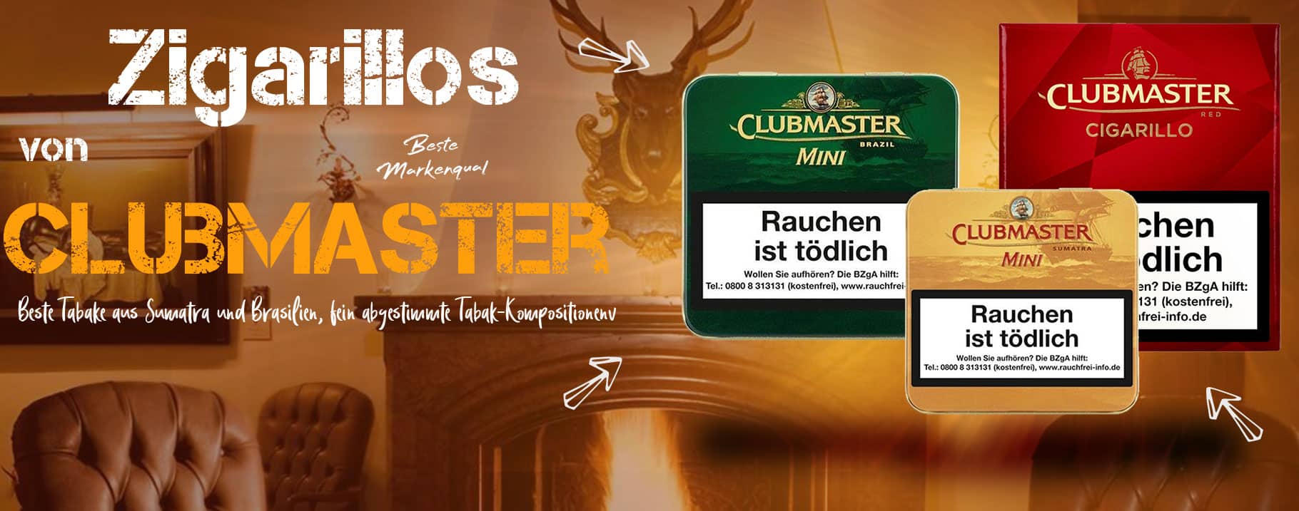 Clubmaster Zigarillos | Alle Sorten & Größen | Online kaufen im Tabakstore