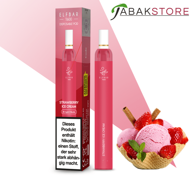 Elf Bar T600 | Einweg E-Zigarette Strawberry Ice Cream 20mg