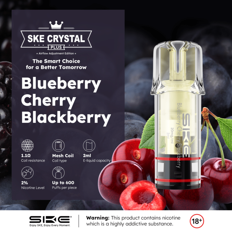 SKE Crystal | Blueberry Cherry Blackberry | Liquid Pod | 20mg | 2er Pack