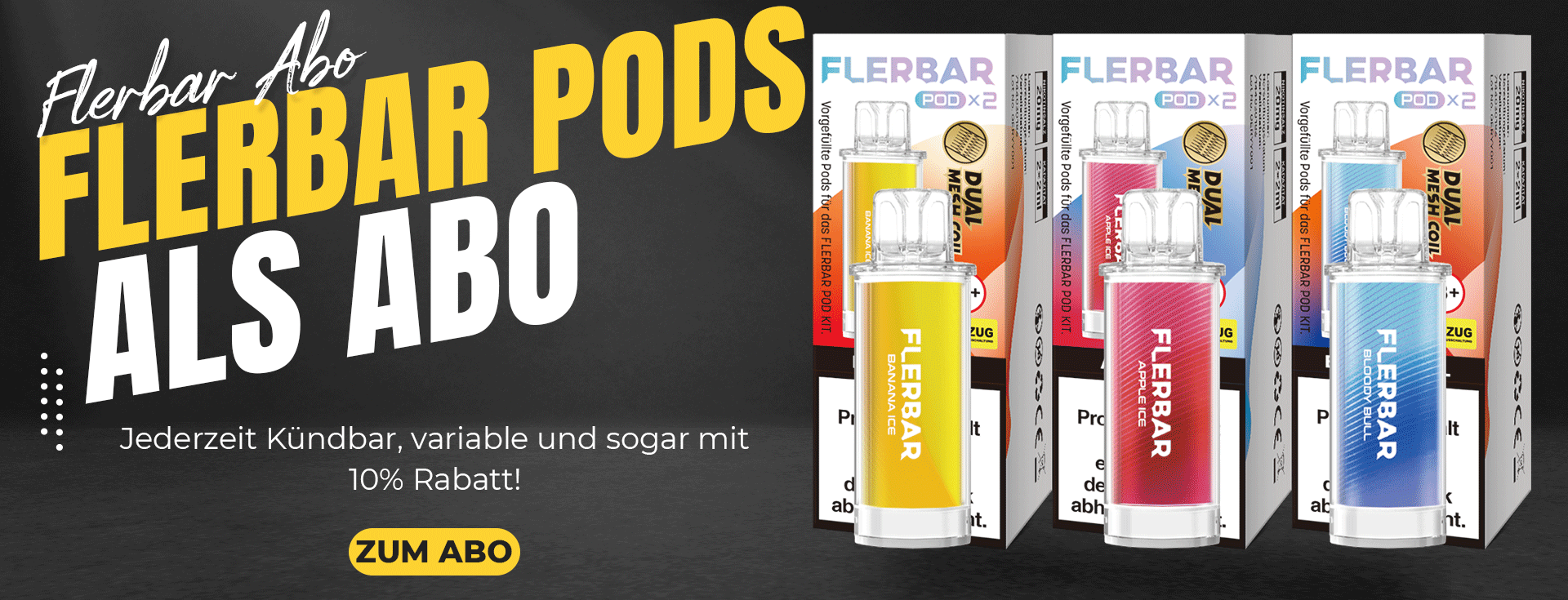 Prefilled Flerbar Pods für E-Vape-System nur 6,90 Euro