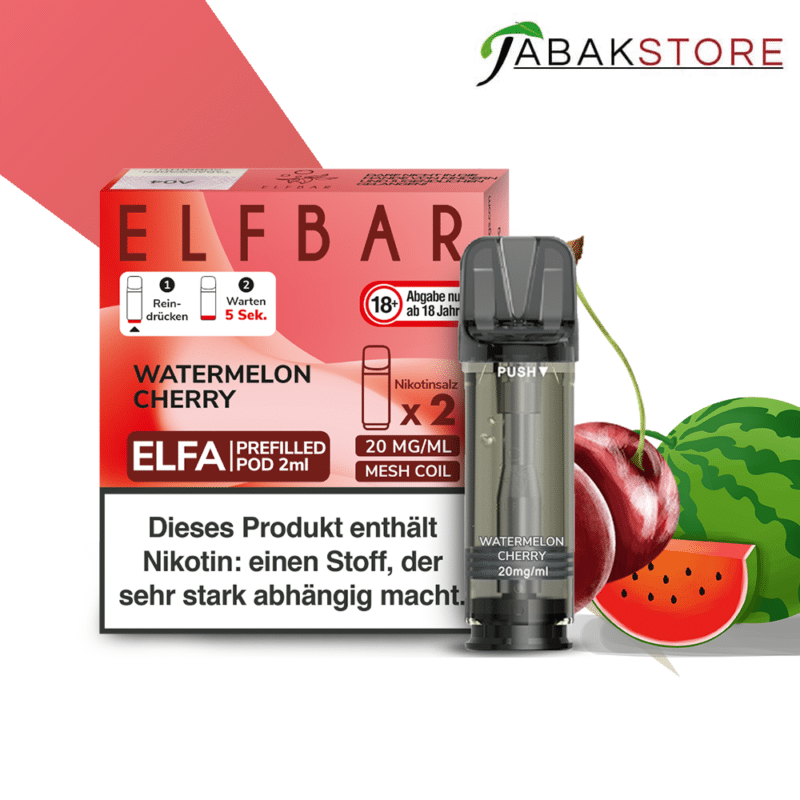 ELFA | Watermelon Cherry Pods | Liquid Pod | 20mg | 2er Pack - Tabakstore