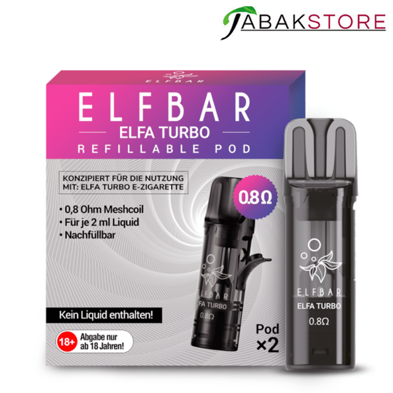 Elfa Turbo Kit + Elfa Turbo Leerpod 0,8 Ohm - Tabakstore