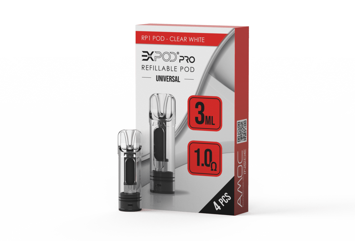 ExPod Pro Leerpods mit 1,0 Ohm Elfa Kompatibel durchsichtig