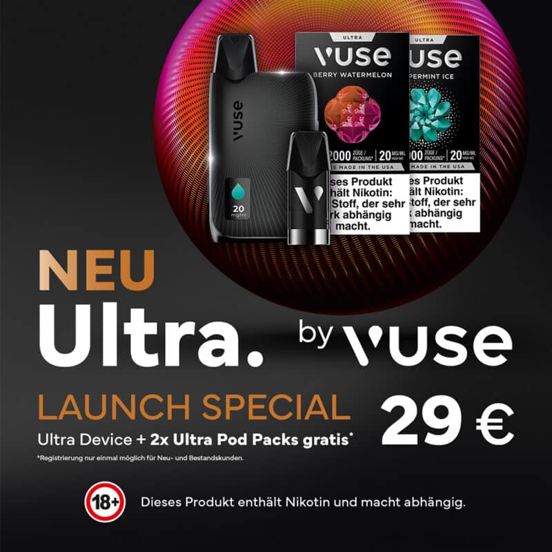 Vuse Ultra Device & Pods | alle Sorten | ab 8,99 Euro